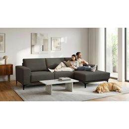 OTTO home Ecksofa &raquo;Xander, L-Form&laquo; Breite 280 cm, Soft-Touch Chenille, schwarze Metallf&uuml;&szlig;e grau 90% PES, 10% NY B/H/T: 280cm x 85cm x 152cm, Chenille,