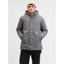 Jack & Jones JACK & JONES Herren Parka "JJEKEEN PARKA AW25 SN", grau, Gr. S, unifarben, Web, Obermaterial: 100% Polyester, Jacken