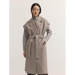 Bugatti Damen Longweste "Regular Fit", beige, Gr. 44, unifarben, 50% Wolle, 45% Polyester, 5% sonstige Faser, Westen, Regular Fit Doubleface Wollmix