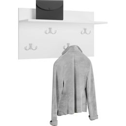 OTTO home Garderobenpaneel &raquo;Paris&laquo; 1 Stk. tlg. Praktische Wandgarderobe mit Doppelhaken (B/T/H): 70/21,5/40 cm wei&szlig; Holzwerkstoff B/H/T: 70cm x 40cm x