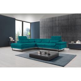 Egoitaliano Ecksofa &raquo;Queenie, extravagantes Sofa mit erstklassigem Sitzkomfort, L-Form&laquo; mit verstellbarer Armlehne und Kopfteilen f&uuml;r Wohlf&uuml;hlkomfort blau Luxus-