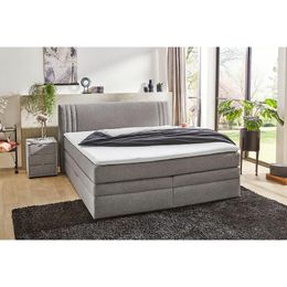 Jockenh&ouml;fer Boxspringbett &raquo;"Amira", mit Bettkasten und Topper&laquo; erh&auml;ltlich in den Breiten 120,140 & 180cm grau Bezug: 100% Polyester;Topper und Matratzenspiegel: 