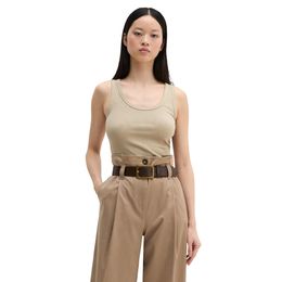 Marc O'Polo MARC O'POLO Damen T-Shirt "aus Bio-Baumwoll-Stretch-Jersey", beige, Gr. XL, unifarben, Obermaterial: 97% Baumwolle, 3% Elasthan, Shirts