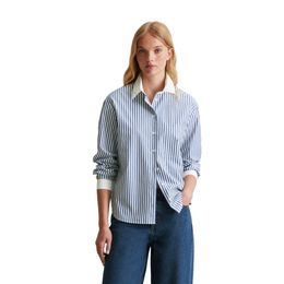 Marc O'Polo Damen Langarmbluse "aus Papertouch Popeline", blau, Gr. M, MARC O'POLO DENIM, unifarben, Obermaterial: 100% Baumwolle. Futter: 100% Baumwolle, Blusen