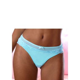 Lascana Damen Panty, Gr. 36, blau, Spitze, Obermaterial: 90% Polyamid, 10% Elasthan, Unterhosen, aus feiner Spitze und Soft-Mesh, sexy Dessous