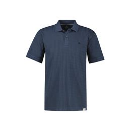 Lerros Herren Poloshirt "Poloshirt aus Jaquard mit Waffelstruktur in Vintage-Optik", blau, Gr. XXL, 96% Baumwolle, 4% Elasthan, Shirts