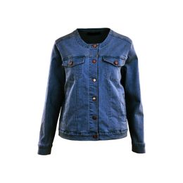 NAVIGAZIONE Damen Jeansjacke "NAVIGAZIONE Jeansjacke", blau, Gr. 50, uni, Obermaterial: 78% Baumwolle CO. 20% Polyester PES. 2% Elasthan EL., Jacken,