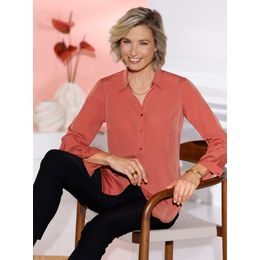 Classic Basics Damen Langarmbluse, rot, Gr. 44, unifarben, 100% Polyester, Blusen