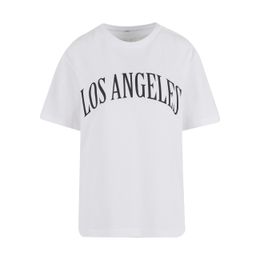 MISS TEE Damen T-Shirt "Miss Tee Los Angeles City Wording Tee", wei&szlig;, Gr. XL, bedruckt, 100% Baumwolle, Shirts