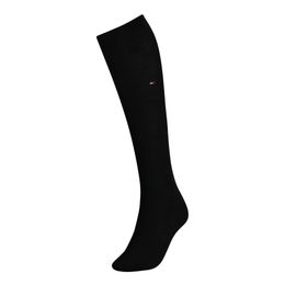Tommy Hilfiger Damen Kniestr&uuml;mpfe "TH WOMEN KNEEHIGH", Gr. 39, schwarz, Baumwollmischung, uni, Socken, mit kleinem Flag-Label