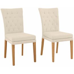 Home Affaire Esszimmerstuhl &raquo;Colorado&laquo; (Set) 2 Stk.Beine in eiche oder nussbaum. Im 2er, 4er oder 6er-Set beige Kunstleder;Microfaser B/H/T: 46cm x 