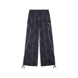 Puma Damen Sporthose "Puma Sport Relaxed Animal Printed Wide Leg Hose Damen", lila, Gr. M, bedruckt, Obermaterial: 100% Polyester, Hosen