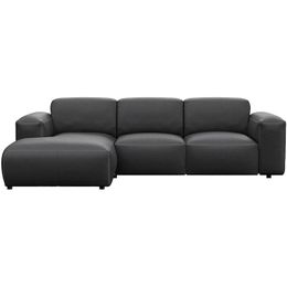 FLEXLUX Ecksofa &raquo;Lucera Chaislongue rechts oder links, L-Form, bequem&laquo; modern & anschmiegsam, Kaltschaum, Stahl-Wellenunterfederung schwarz 100% 