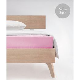 Fleuresse Spannbettlaken &raquo;Colours in Gr. 90x200, 140x200 oder 180x200 cm&laquo; Mako Satin, f&uuml;r Matratzen bis 23 cm H&ouml;he, Bettlaken, Spannbetttuch rosa Mako