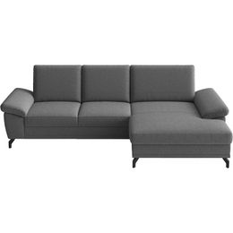 Sit & More sit&more Ecksofa &raquo;Chelsea L-Form, B: 264 cm, mit Armteil-& Sitztiefenverstellung&laquo; optional Schlaffunktion und Bettkasten grau 95% Polyester, 5% 
