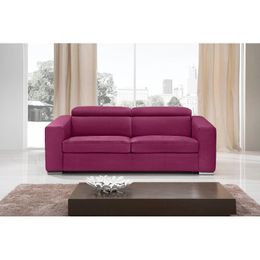 Egoitaliano Schlafsofa &raquo;Cabiria, Design und super Sitz- und Liegekomfort&laquo; Sofa inkl. Schlaffunktion, Kopfteile verstellbar, mit Metallf&uuml;&szlig;en pink B/H/T: 226cm x 