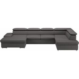 Sit & More sit&more Wohnlandschaft &raquo;Valantine U-Form, B: 349 cm&laquo; mit Arm- & Kopfteilverstellung, optional mit Schlaffunktion braun NaturLEDER B/H/T: 349cm x 73cm
