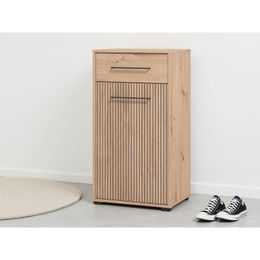 Home Affaire Schuhschrank &raquo;Landes, Schuhkommode, Schuhregal, mit einer Schublade, H&ouml;he 102 cm&laquo; Artisan Eiche, Fron mit schwarzen Streifen, mit 1 T&uuml;r, 