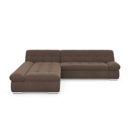 DOMO collection Ecksofa &raquo;MONA 297x173 cm, modern und komfortabel&laquo; whlw. mit Bettfunktion, L-Form braun Struktur fein 100% Polyester;Chenilleoptik 100%