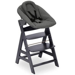 hauck Hochstuhl &raquo;Alpha Newborn Set Plus, Dark Grey&laquo; () mit Newborn Aufsatz grau Baumwolle, Kunststoff, Massivholz, Polyester, Stahl B/H/T: 56cm x 77cm x 