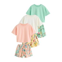 Next Pyjama M&auml;dchen Gr&ouml;&szlig;e 158 gelb / hellgr&uuml;n / apricot / wei&szlig;
