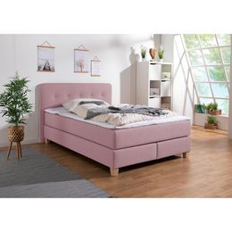 Home Affaire Boxspringbett &raquo;Fargo&laquo; in &Uuml;berl&auml;nge 220 cm, mit Topper, 3 Ausf&uuml;hrungen, 4, Breiten lila Struktur fein (100% Polyester);Samtstoff (100% 