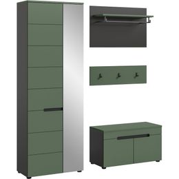 Home Affaire Garderoben-Set &raquo;REHAT, TOPSELLER!, 4-teilig, Breite 160cm, individuell stellbar&laquo; bestehend aus: Garderobenschrank, Sitzbank, Paneel, 