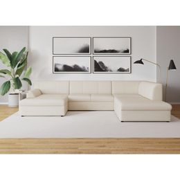 DOMO collection Wohnlandschaft &raquo;Topper, elegant und zeitlos, komfortabel, U-Form&laquo; wahlweise mit Bettfunktion beige B/H/T: 320cm x 78cm x 213cm, 