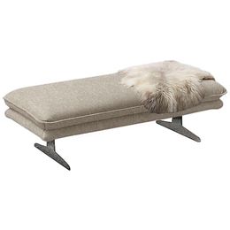 W.Schillig Polsterhocker F&uuml;&szlig;e in Chrom gl&auml;nzend braun Flachgewebe S22 (100% Polyester) B/H/T: 145cm x 43cm x 71cm, Flachgewebe S22