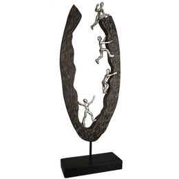 Casablanca by Gilde Dekofigur &raquo;Skulptur "Succeed"&laquo; Material-Mix aus Aluminium und Mangoholz schwarz Aluminium B/H/T: 20cm x 59cm x 9cm