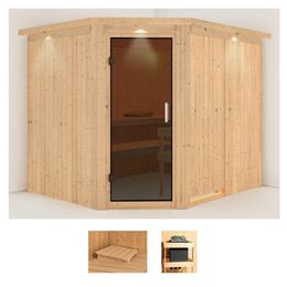 Karibu Sauna &raquo;Marit&laquo; Set, ohne Ofen beige ohne Ofen, (ohne Ofen)