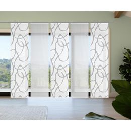 Vision S Schiebegardine &raquo;OPHELIA&laquo; Paneelwagen 5 Stk. tlg. Schiebevorhang,Bambusoptik,Digitaldruck,SET grau Polyester 260cm, Paneelwagen, 60cm