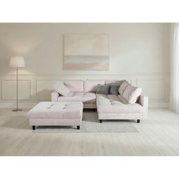 OTTO home Ecksofa &raquo;Antonia L-Form, B: 215 cm&laquo; Ecksofa, R&uuml;ckenkissen, ottomane beidseitig montierbar, Bonnelfederkern 100%Polyester B/H/T: 302cm x 86cm
