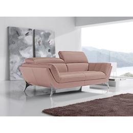 Egoitaliano 2,5-Sitzer &raquo;Sueli, extravagantes Design und erstklassiger Sitzkomfort,&laquo; Bezug Leder, inklusive Kopfteilverstellung rosa Leder &raquo;NUVOLE&laquo; (Echtes 
