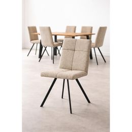 Home Affaire Esszimmerstuhl &raquo;Mia Essstuhl, Wohnstuhl, Polsterstuhl, 4-Fu&szlig;stuhl&laquo; (Set) 2 Stk.mit schwarz pulverbeschichteten Metallbeinen, gepolstert, 