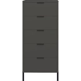 M&auml;usbacher Kommode &raquo;Bonnie&laquo; Kommode mit Quadratgestell grau Holzwerkstoff B/H/T: 51cm x 121cm x 45cm, 5 Stk.