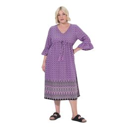 Ulla Popken Kleid in dunkles violett | Gr.: 50-52