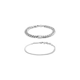 Calvin Klein Herren Armband Set &raquo;CK STATUS&laquo; silber 20,8cm, Edelstahl