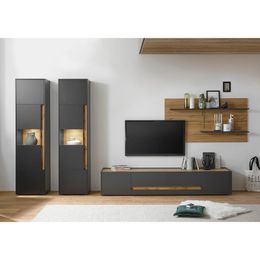Home Affaire Wohnwand &raquo;City/Giron, moderne Anbauwand, Komplettset in vielen Farben verf&uuml;gbar&laquo; Set, 4 Stk. tlg. grau Holzwerkstoff B/H/T: 400cmcm x 
