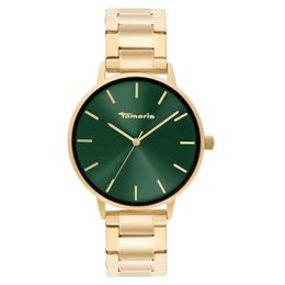 Tamaris Damen Quarzuhr Armbanduhr, Damenuhr, Edelstahlarmband, analog gold Einheitsgr&ouml;&szlig;e