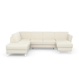 Sit & More sit&more Wohnlandschaft &raquo;Visby U-Form&laquo; Wahlweise mit Schlaffunktion und Stauraum, frei im Raum stellbar beige B/H/T: 303cm x 87cm x 213cm, Struktur 