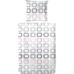 Primera Bettw&auml;sche &raquo;Mine&laquo; 2 Stk. mit Muster grau Mako-Satin, Obermaterial: 100% Baumwolle B/L: 135cm x 200cm, 1 Stk., 1 Stk., Mako-Satin, B/L: 80cm x 80cm, 2 