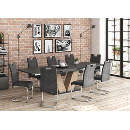 M&auml;usbacher Esstisch &raquo;Komfort Tisch&laquo; Esstisch mit V Gestell und Bodenplatte grau B/H/T: 180cm x 76cm x 90cm