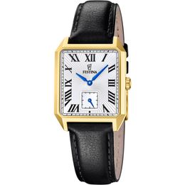 Festina Unisex Quarzuhr &raquo;On the Square&laquo; Armbanduhr, Damenuhr, Herrenuhr, Lederarmband, analog Einheitsgr&ouml;&szlig;e