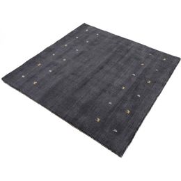 CarpetFine Wollteppich &raquo;Gabbeh Uni, auch als L&auml;ufer und Rund erh&auml;ltlich&laquo; quadratisch 15 mm H&ouml;he reine Wolle, handgewebt, Gabbeh Loom Tiermotiv, gro&szlig;e 