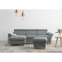 OTTO home Ecksofa &raquo;Lindgren L-Form&laquo; wahlweise mit Bett mit klappbaren Rollen, Kasten und Kopfverstellung grau 100% Polyester B/H/T: 258cm x 84cm x 
