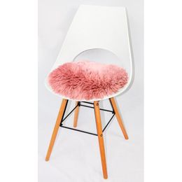 Heitmann Felle Stuhlkissen &raquo;Lamm, Sitzauflage rund&laquo; &Oslash; 45 cm, echtes Lammfell, waschbar, auch als 2er oder 4er Set lila Lammfell B/L: 45cm x 45cm, 4 Stk.