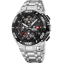 Festina Herren Chronograph &raquo;Chrono Bike&laquo; Quarzuhr, Armbanduhr, Herrenuhr, Edelstahlarmband, analog, Tag silber Einheitsgr&ouml;&szlig;e