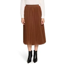 BETTY & CO BETTY & CO Damen Midirock "Damen mit Plissee", braun, Gr. 44, Netz, Obermaterial: 100% Polyester. Futter: 100% Polyester, R&ouml;cke, Plissee