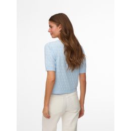V&eacute;ro Moda VERO MODA Damen Kurzarmpullover "VMDOFFY STITCH 2/4 O-NECK PULLOVER NOOS"cashmere blau detail:melange, Gr. L, meliert, Strick, Obermaterial: 94%